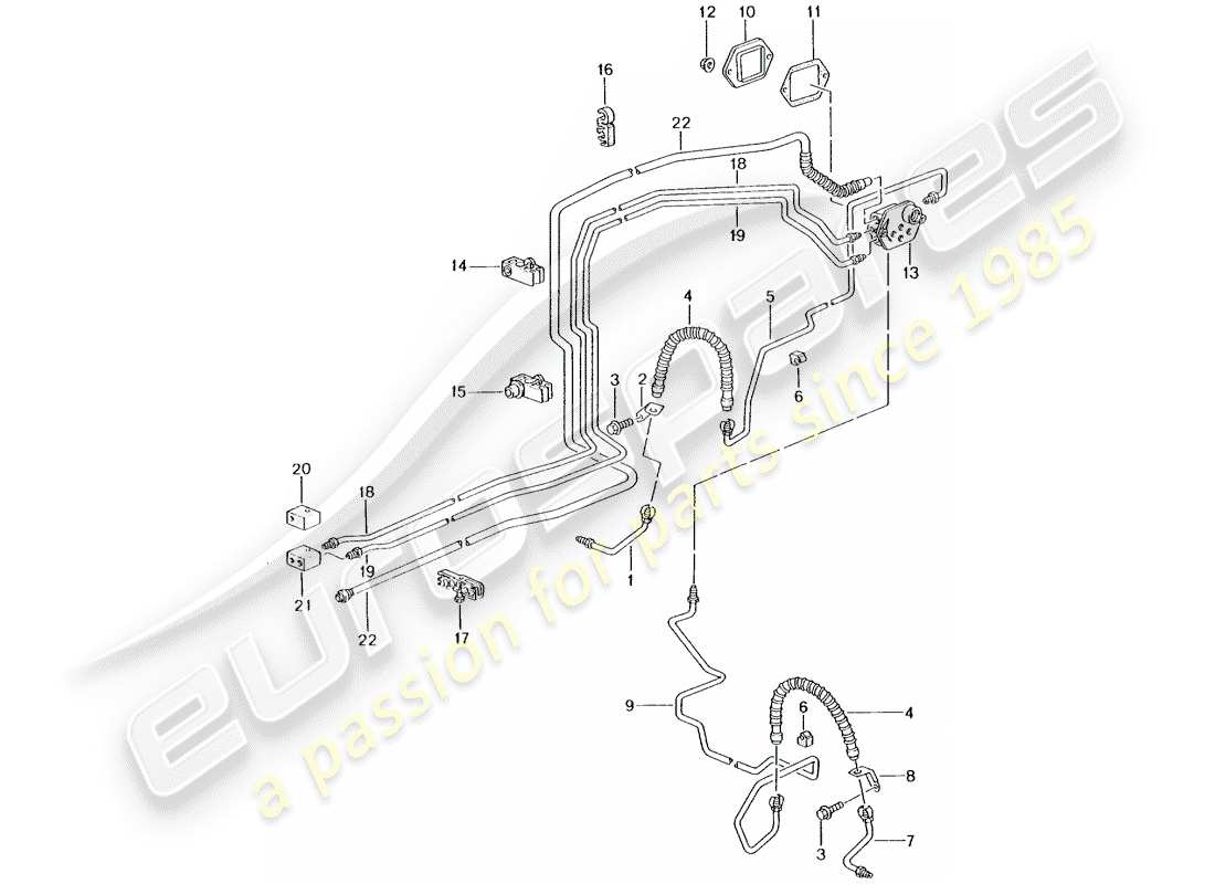 996 T/GT2 (2002) BRAKE LINE - FRONT AXLE - UNDERBODY - VACUUM LINE (604 ...